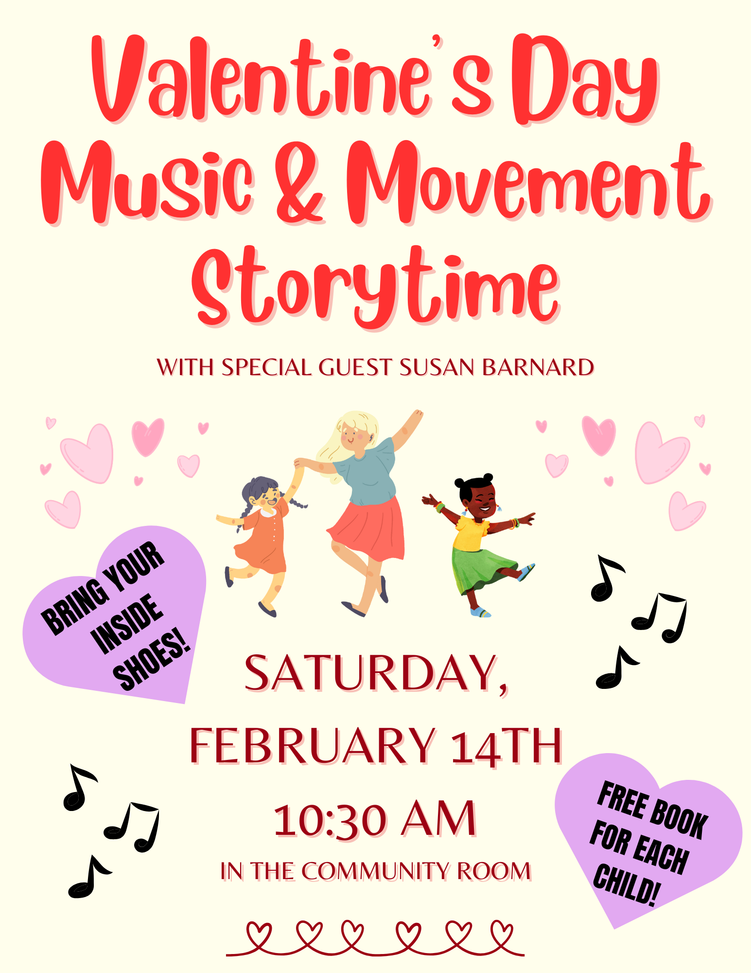 Valentine's Day Music & Movement Storytime with Special Guest Susan ...